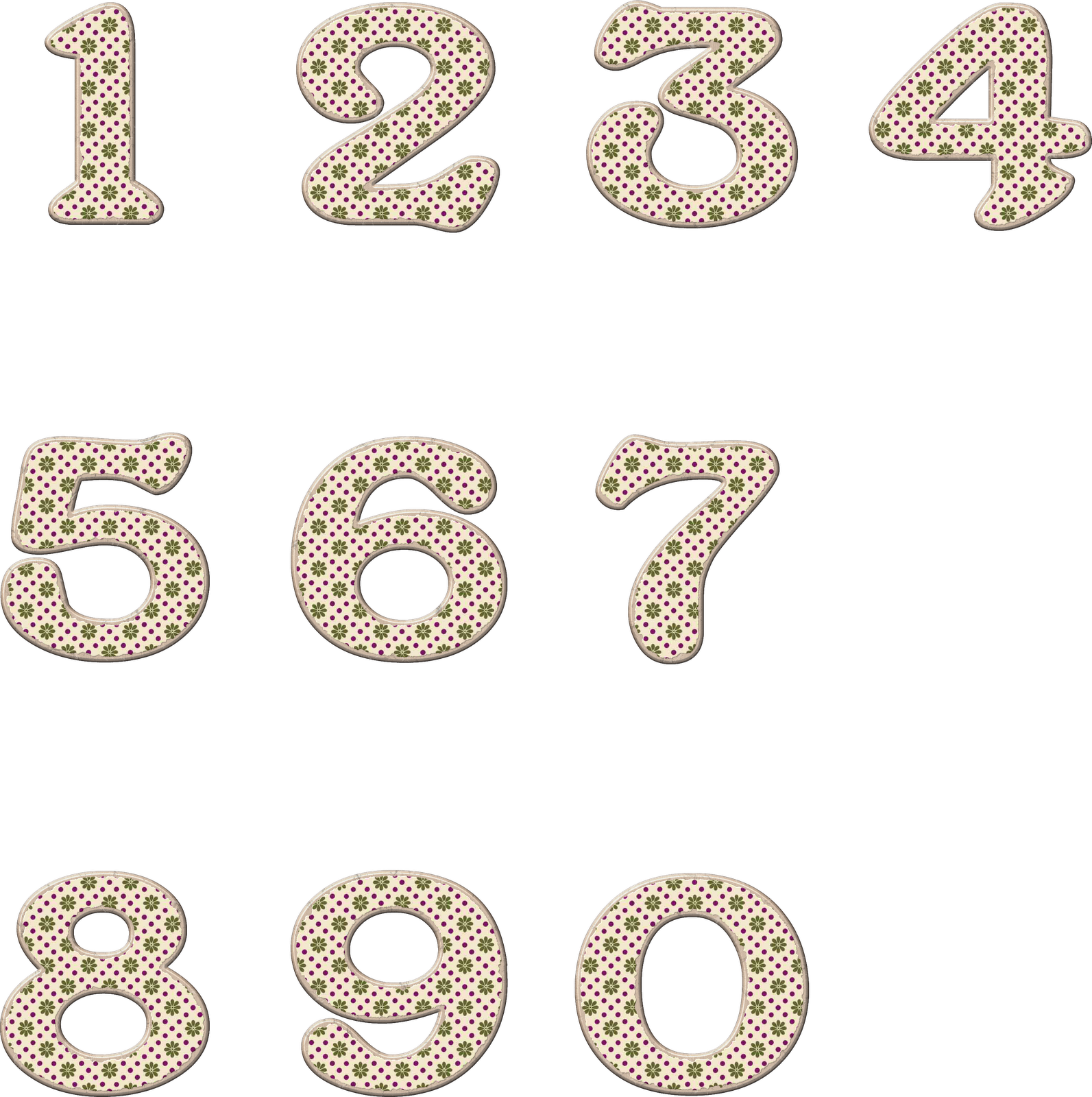 Scrapbook Pieces: Numbers - spotted