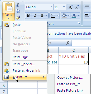 Chatting about Excel and More: Paste Link as a Picture