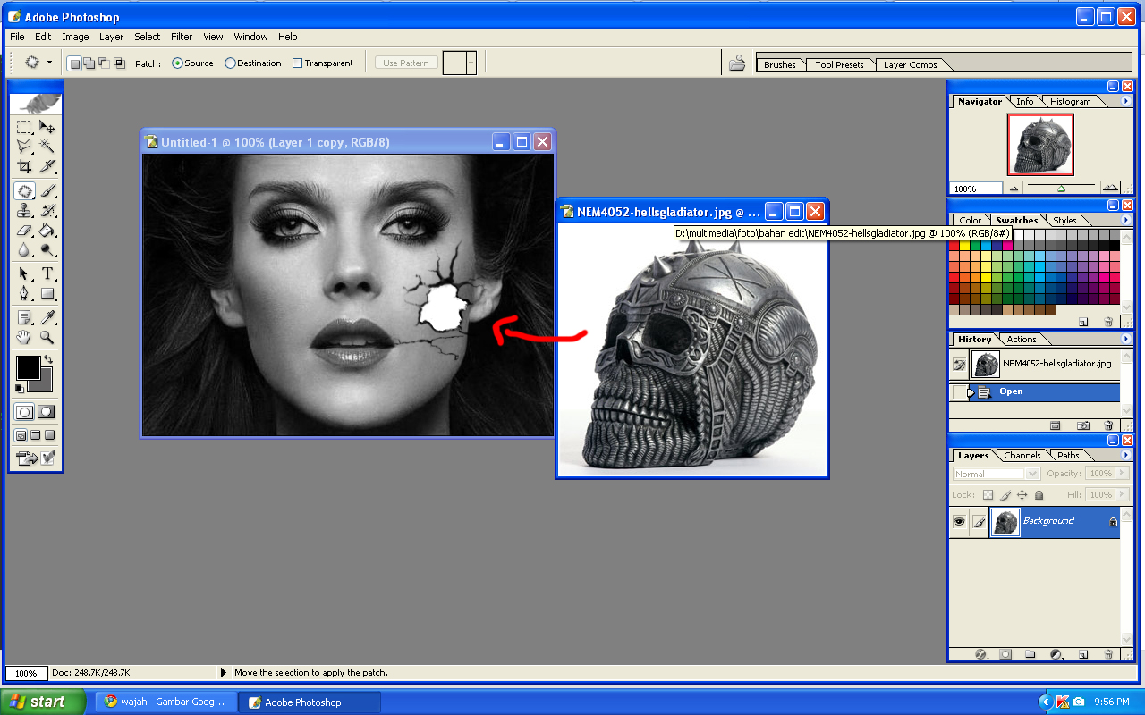 Prabu Heisei art: tutorial wajah robot ( cyborg )