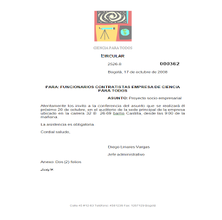 ELABORACIÓN Y MANEJO DE DOCUMENTOS INSTITUCIONALES: CIRCULAR