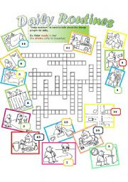 Turminha G: Daily routine- crosswords