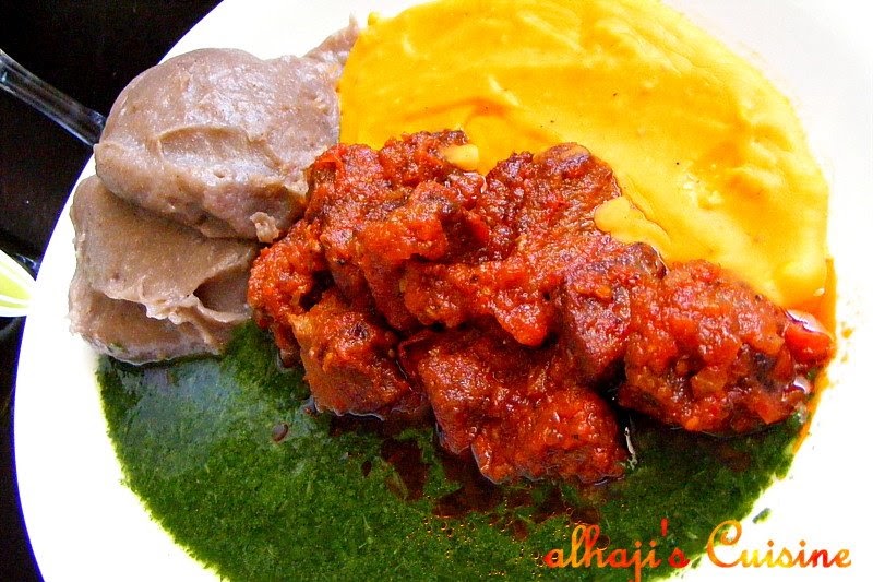 Food and lens: Abula:: Amala With Ewedu, Party Beef Stew And Gbegiri ...