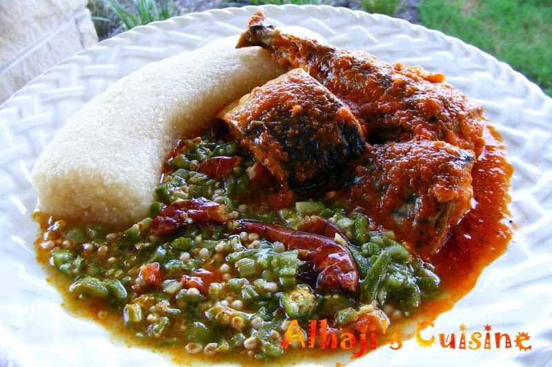 Food and lens: Eba and Okra with Fish Stew (Good Ol' Mackerel Fish ...
