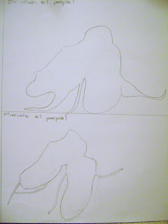 Jennifer Dibujo 1: Tarea 1: Silueta (Sin mirar y mirando del papel)