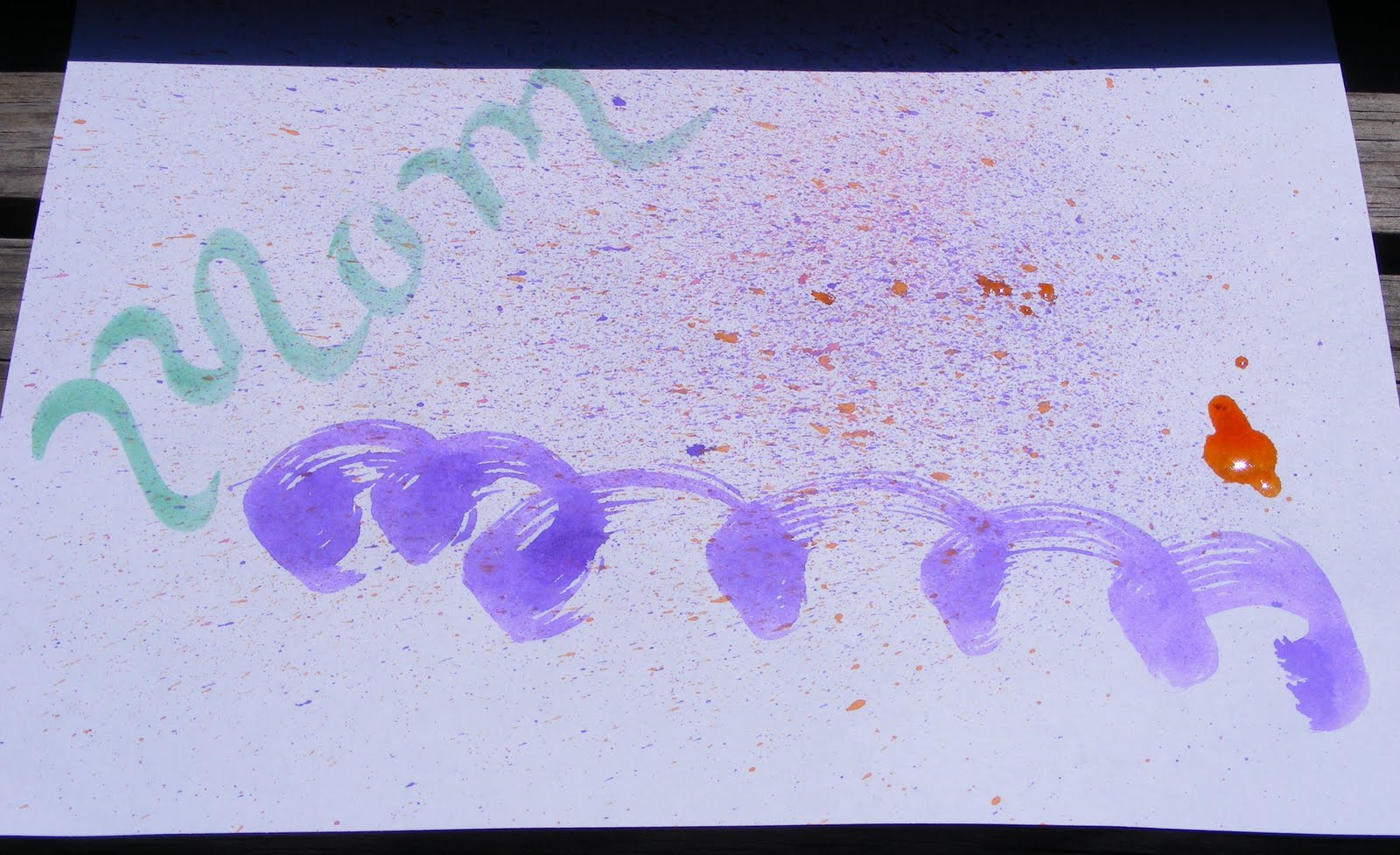 Ten kids and a Dog: Toothbrush splatter painting