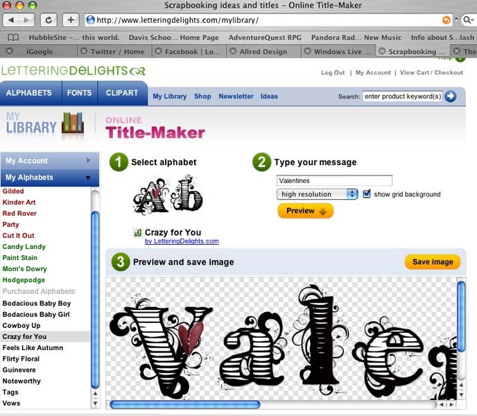 Allred Design Blog: Online Title Maker - Rockin Idea!!