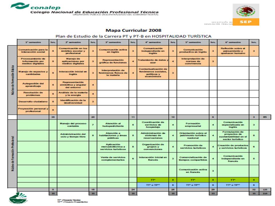 PROYECCION PyP: MAPAS CURRICULARES