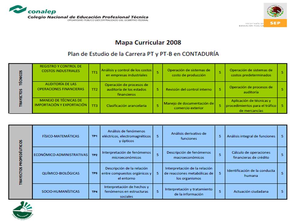 PROYECCION PyP: MAPAS CURRICULARES