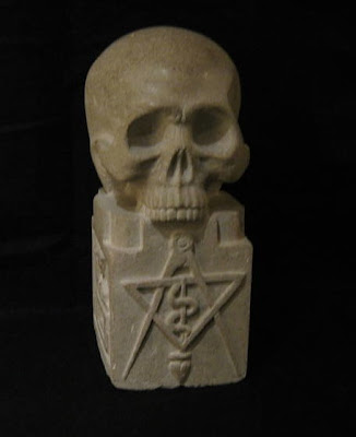 Anonymous Works: Early 20th Century Masonic Stone Carving of a Skull