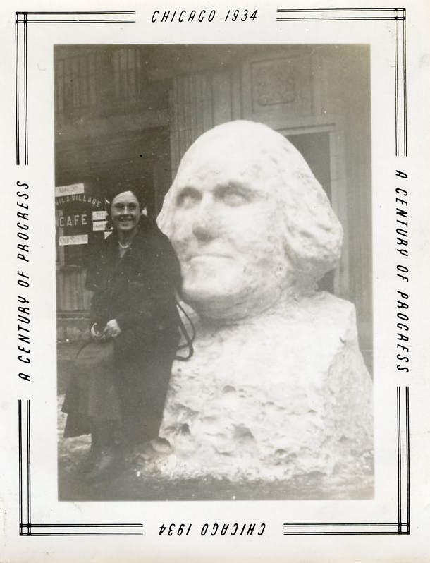 Anonymous Works: Vintage Photo of a 1934 George Washington Snow Sculpture