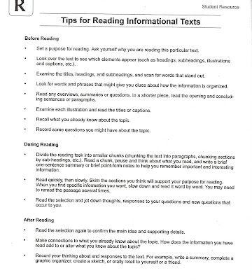 Ms. Boyer's Writing Blog: Tips for Reading Explanatory Text