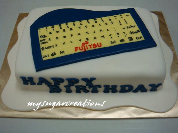 Computer Happy B Day Cake