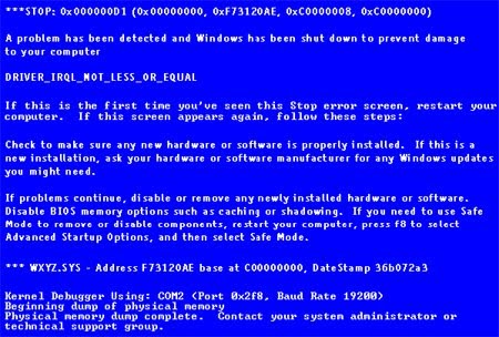 Daftar Kode Blue Screen Windows XP dan Solusinya | tom tim tam