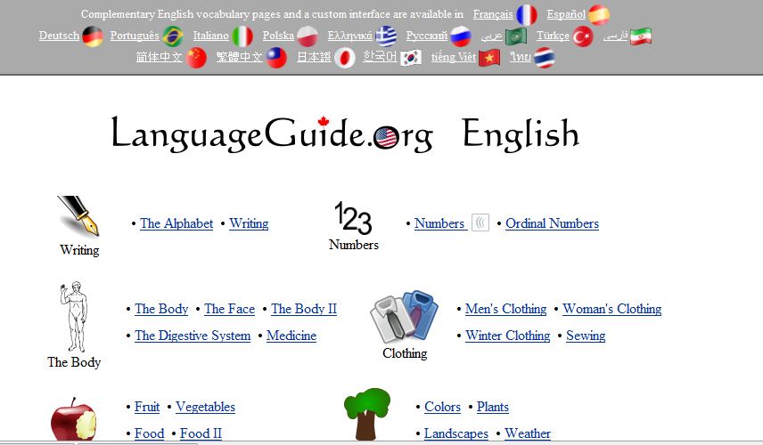 Learn english languageguide.org