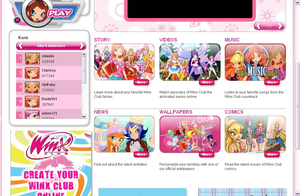 GraceQute™: Winx Club site got a new look
