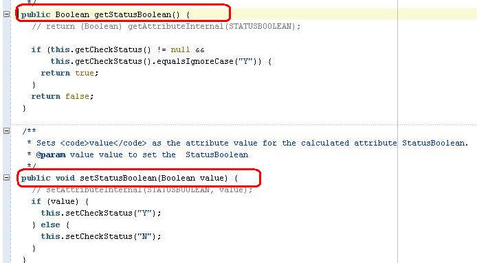 Oracle ADF : Adding Boolean Checkbox to Table Component in Oracle ADF Oracle ADF : Adding Boolean Checkbox to Table Component in Oracle ADF