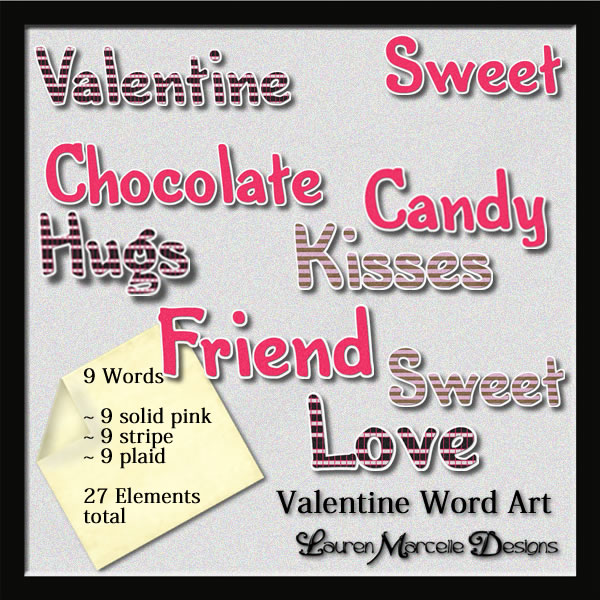 laurenmarcelle Digital Designs: Valentine Word Art