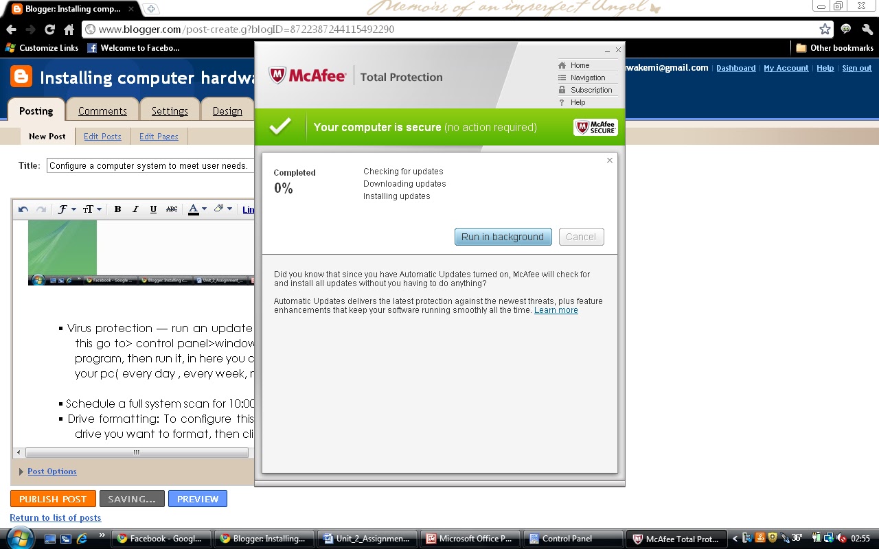 Installing computer hardware and software: Configure a computer system ...