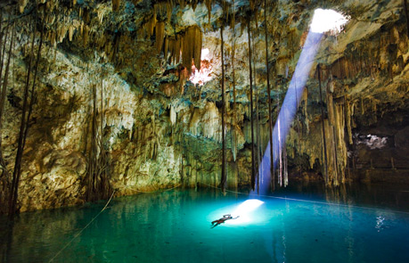 Tourism in real mexico - english version: Cenote Dzitnup or Xkeken