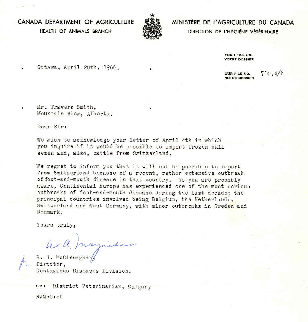 Early Years of Simmental in North America: 1st Letter & Reply to and ...