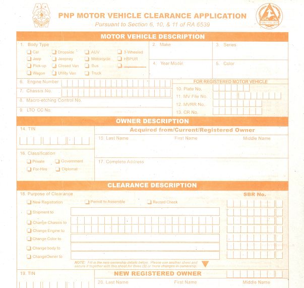 Motor Vehicle Clearance from HPG | Noelizm