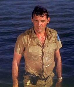All wet from jumping into the ocean with his ranger uniform on - one ...