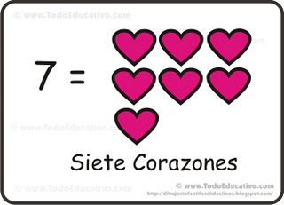 .: Aprendemos los números con corazones.