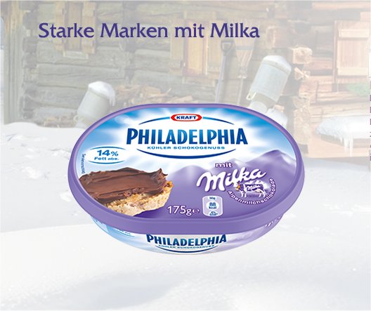 papille vagabonde: Philadelphia con Milka al cioccolato alpino svizzero ...