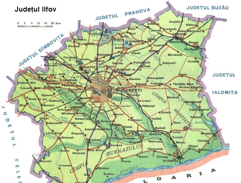 Feroviarii: Harta turistica a judetului Ilfov