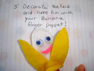 Puppets for Kids: Banana felt finger puppet