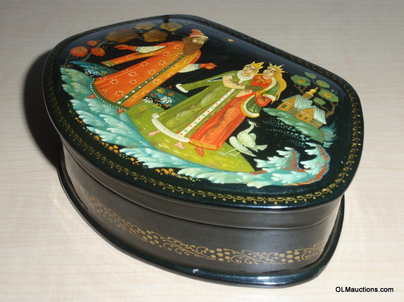 Russian Lacquer Boxes: Palekh Signed Russian Lacquer Box Prince ...