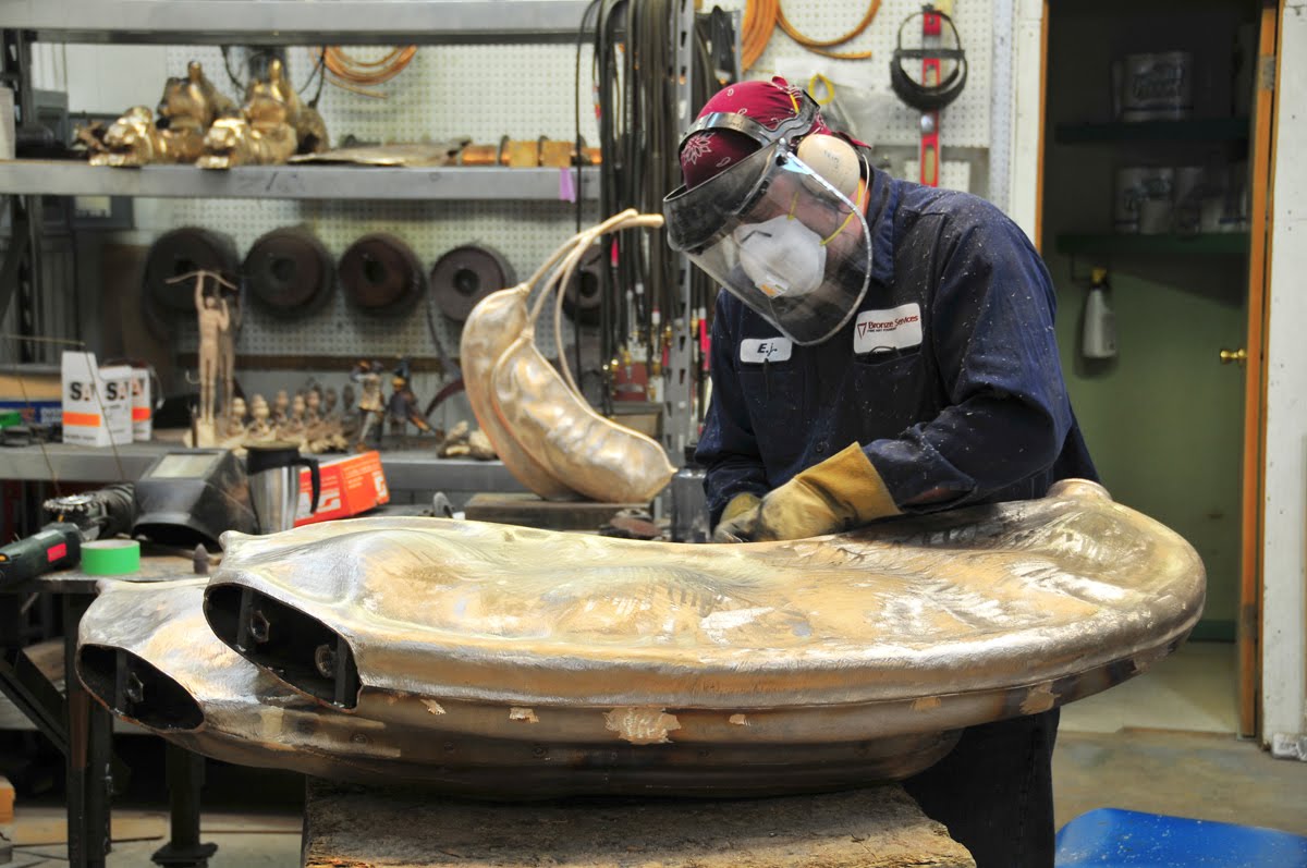 Sculpting Bean Pods: Metal Chasing and additional welding.