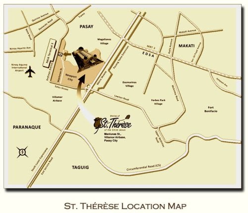 St. Thérèse Columbarium: St. Therese Shrine and Columbarium Location Map