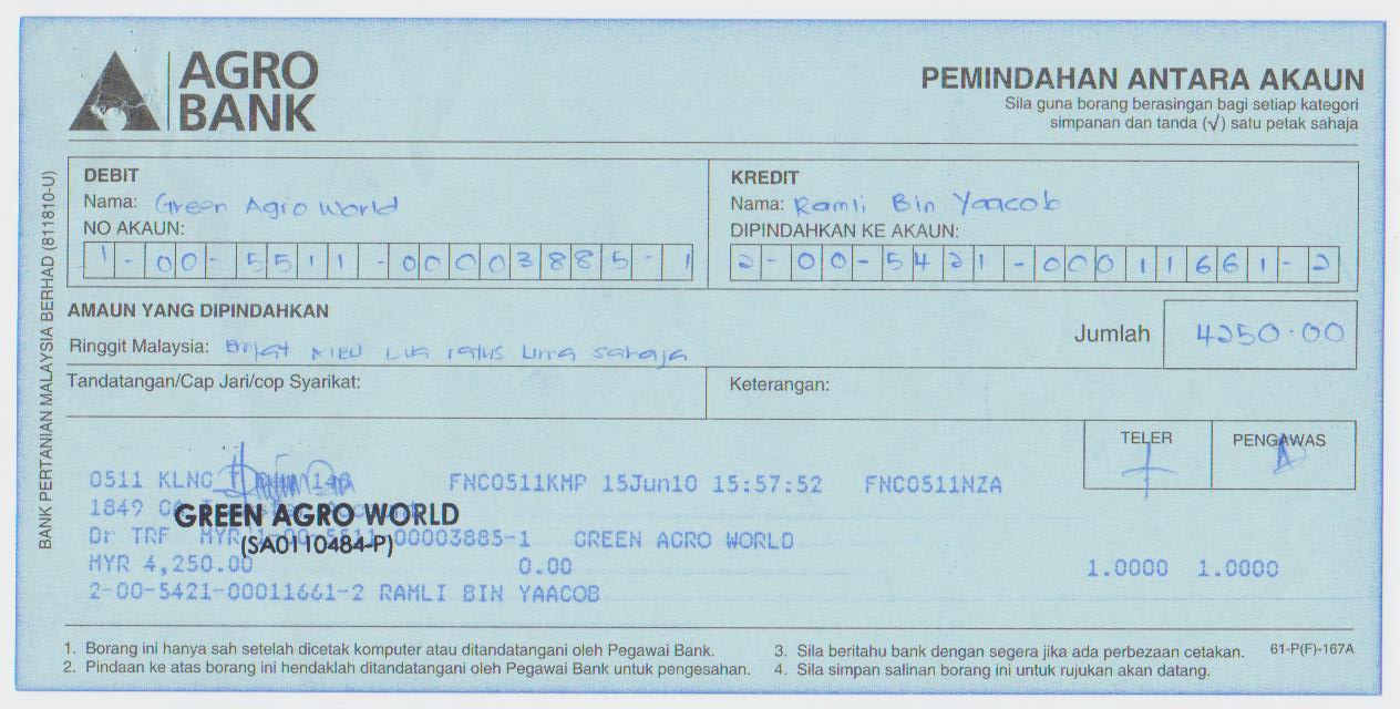 GREEN AGRO WORLD: CONTOH RESIT & PENYATA PEMBAYARAN HASIL