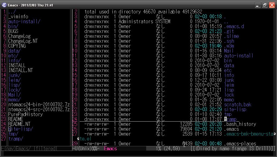 vallog: Emacs の dired の表示項目を変更したかった