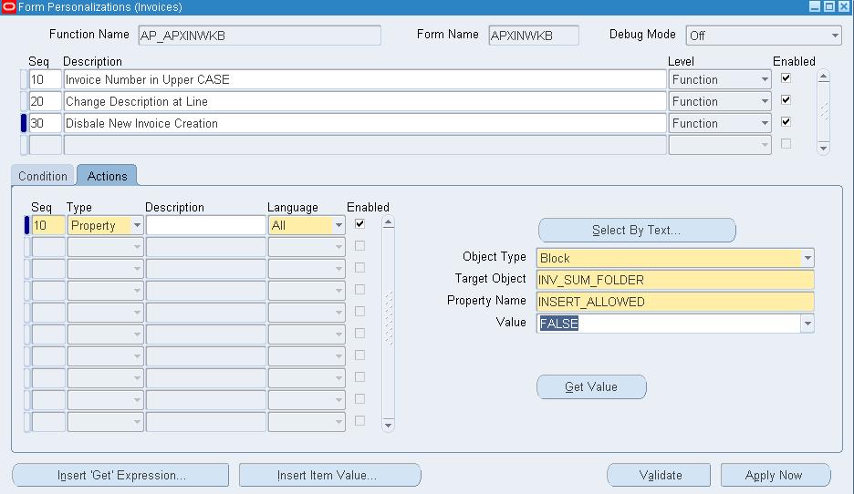 Oracle Database And Oracle Applications Disable New Button On Ap Invoice Screen