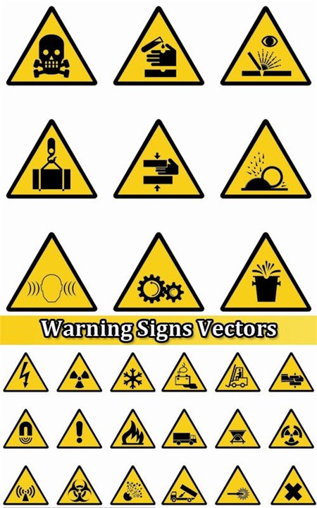 Warning Signs Vectors - Vivid Frames