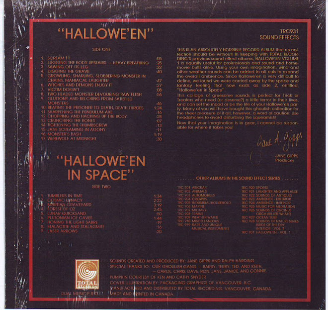 bruitages d'horreur 33 / 45 tours halloween records COLLECTION PRIVEE