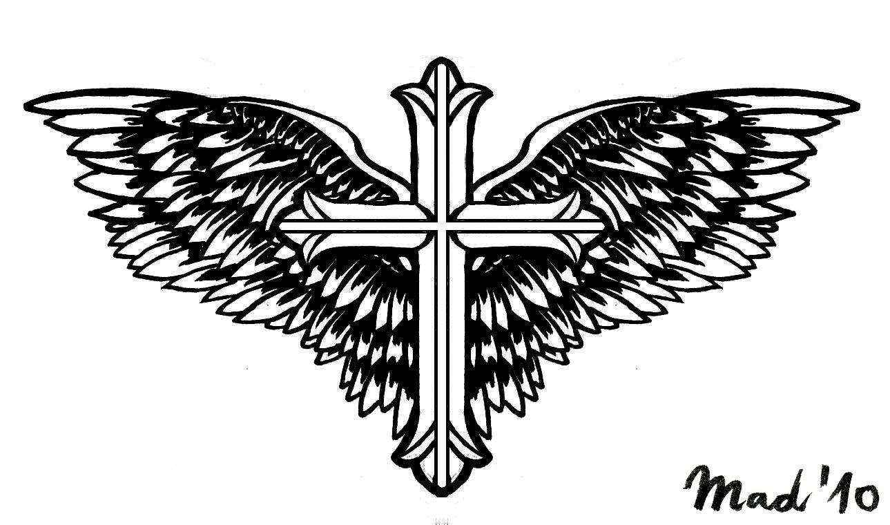 Mad['s] world: Winged Cross - Tattoo design
