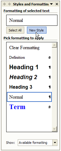 Create A Dictionary Style Page Header Styles - Free Word Template