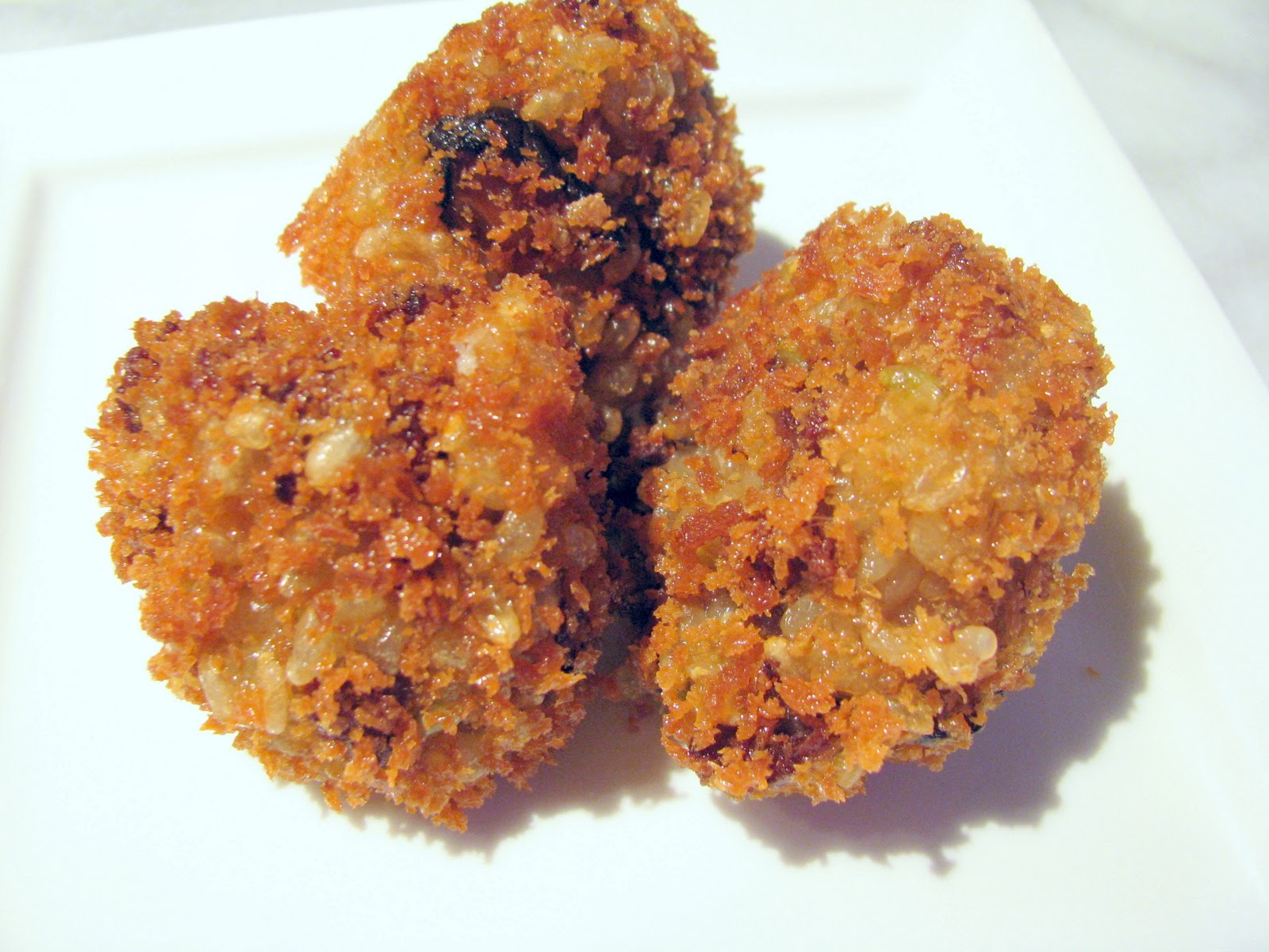 Savory Sweet Living: Fried Brown Sticky Rice Balls with Duck Sausage