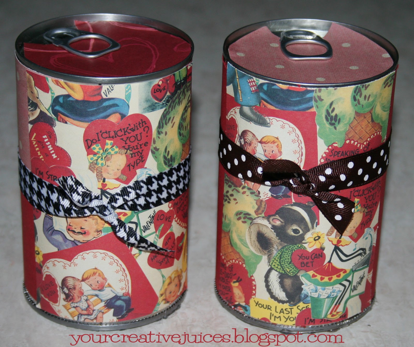 Creative Juices: Valentines Day pop top cans