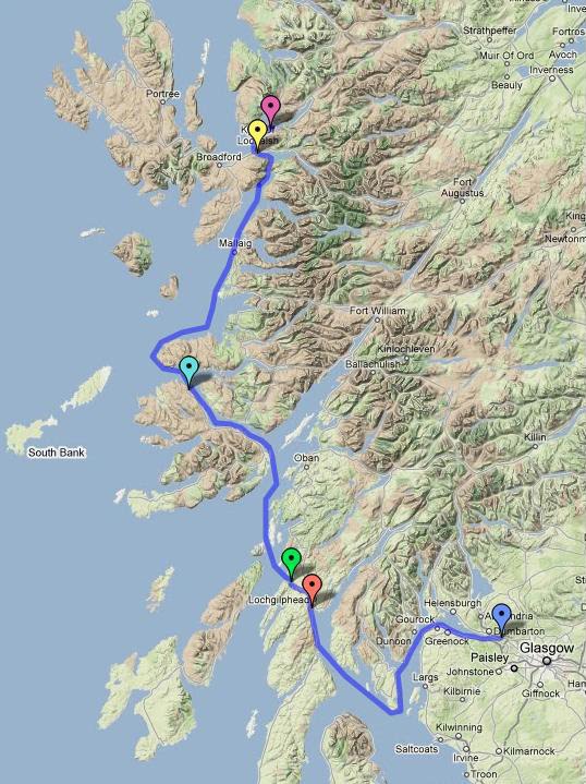 Taking "The Nancy" back to Plockton: THE ROUTE