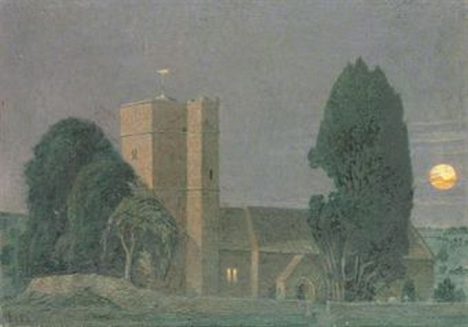 British Art: Maxwell Armfield - The Church in front