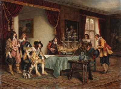 British Art: Frank Moss Bennett - King Charles II admiring the Royal ...