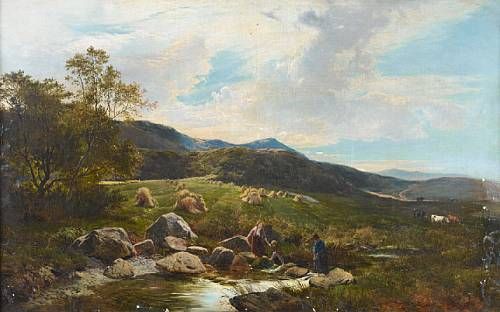 British Art: Sidney Richard Percy - Landscape with children playing by ...