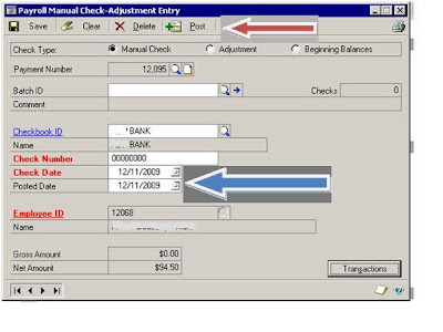 Dynamics GP - Knowledge Share: How to post Payroll Manual Transaction ...