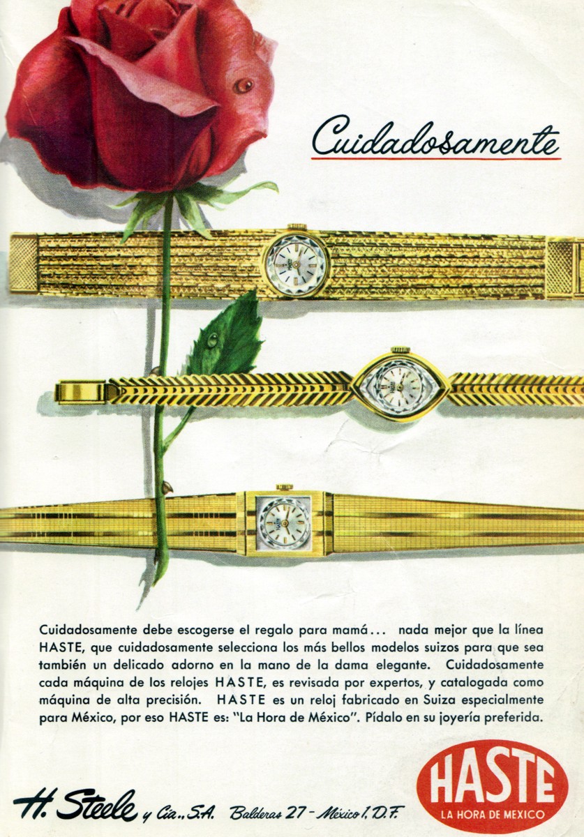 Anuncios de México: Relojes Haste (Mayo 1966)