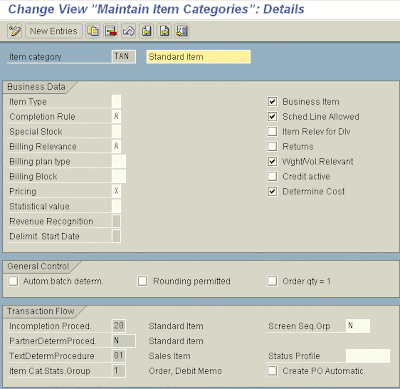 SAP SD help: Configuration of Sales Document Item Category