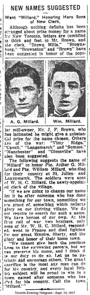 Town of New Toronto - Soldiers Of The First World War